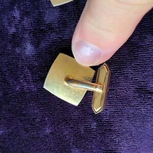Accessories | Vintage Mens Cufflinks 1k Gold Plated Brutalist Brick ...